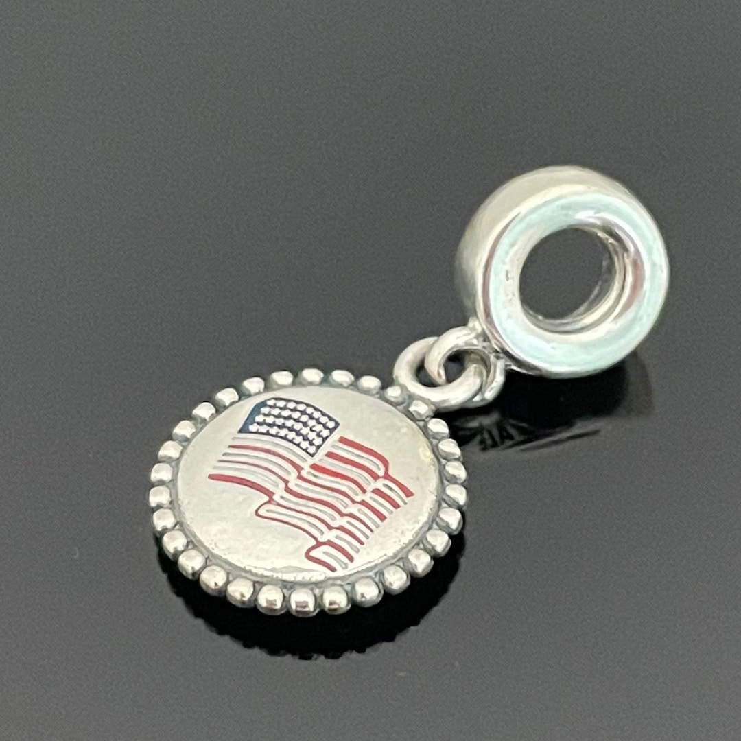 Pandora the American Flag Dangle Charm Pendant 925 Jewelry Women ...