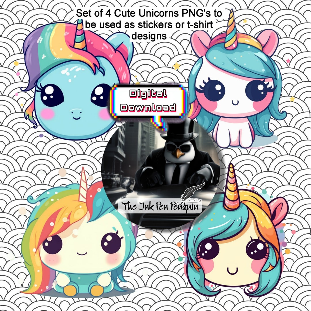 Cute Unicorn Printable Stickers - Etsy