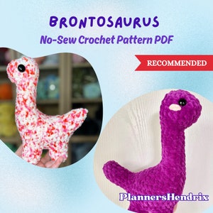 Brontosaurus No-sew Crochet Pattern PDF, Amigurumi Dinosaur - Etsy