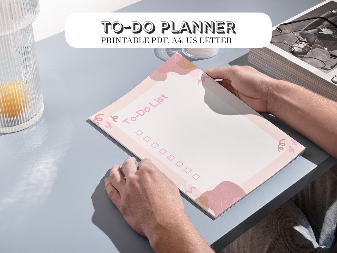 Printable to Do List Pink Daily Checklist Digital Download US Letter A4 ...