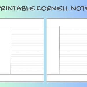 Printable Cornell Notes Template Download and Print at Home - Etsy