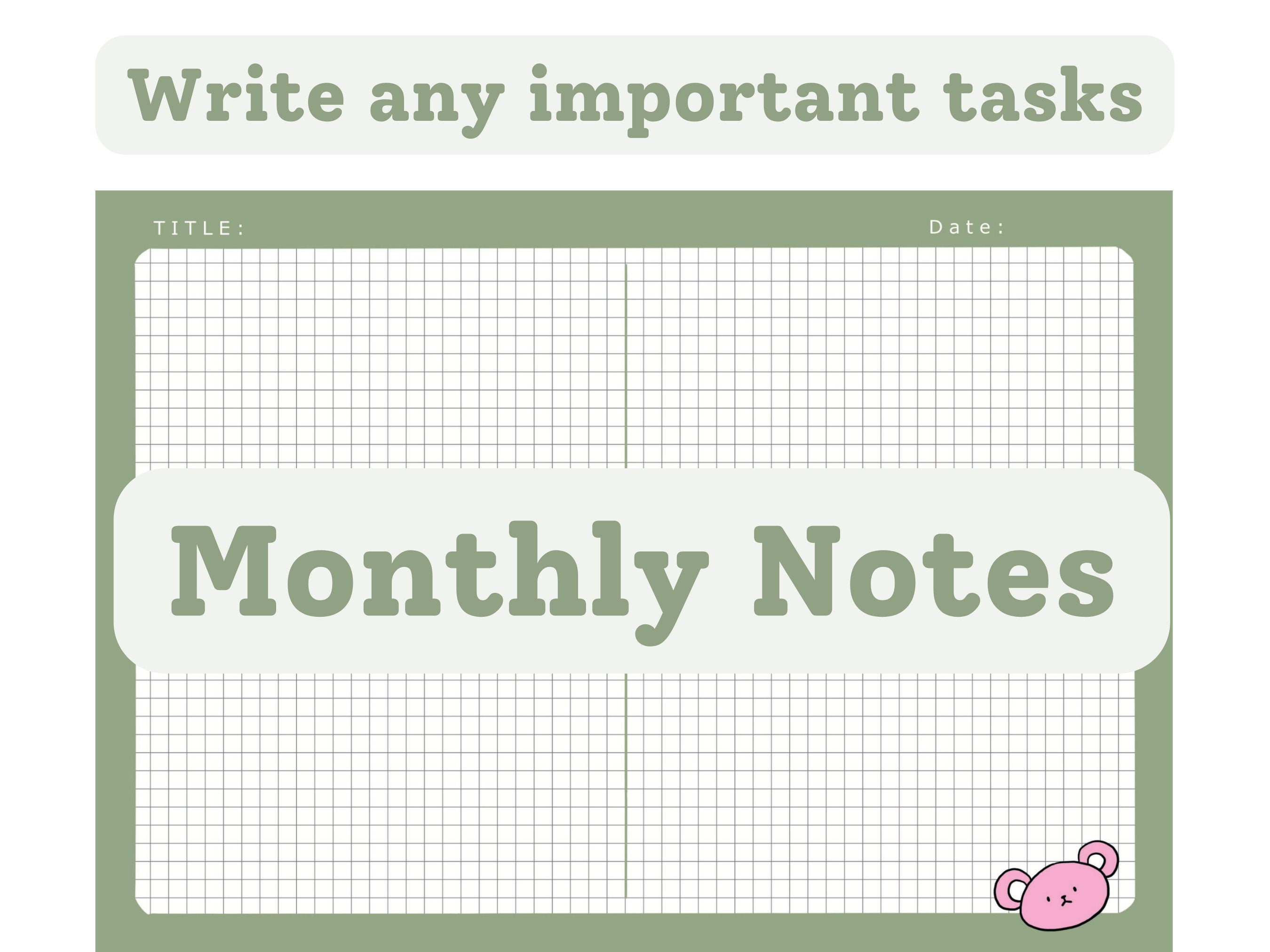Monthly Blank Calendar, Monthly Planner Template, Blank Monthly ...