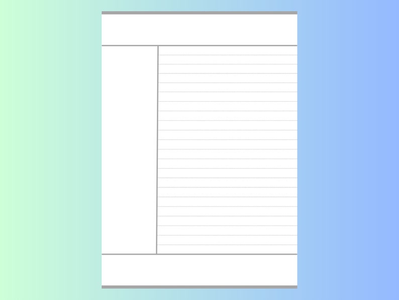 Printable Cornell Notes Template Download and Print at Home - Etsy