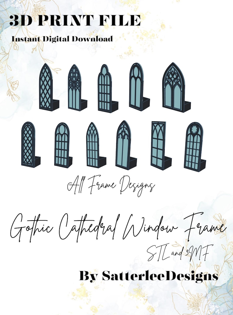 Gothic Cathedral Book Nook STL: 3D Printer Files, Scenic Window ...