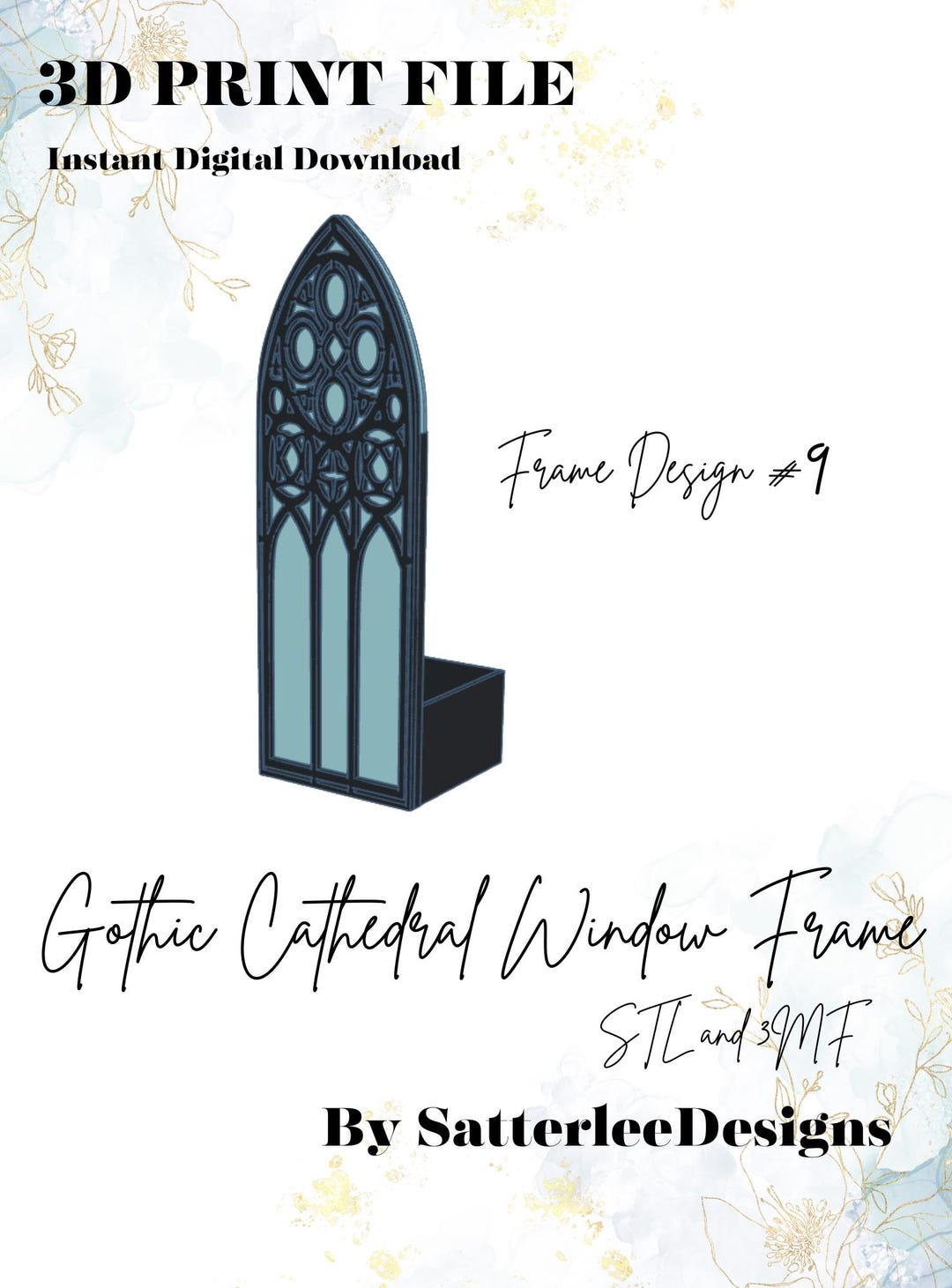 Gothic Cathedral Book Nook STL: 3D Printer Files, Scenic Window ...