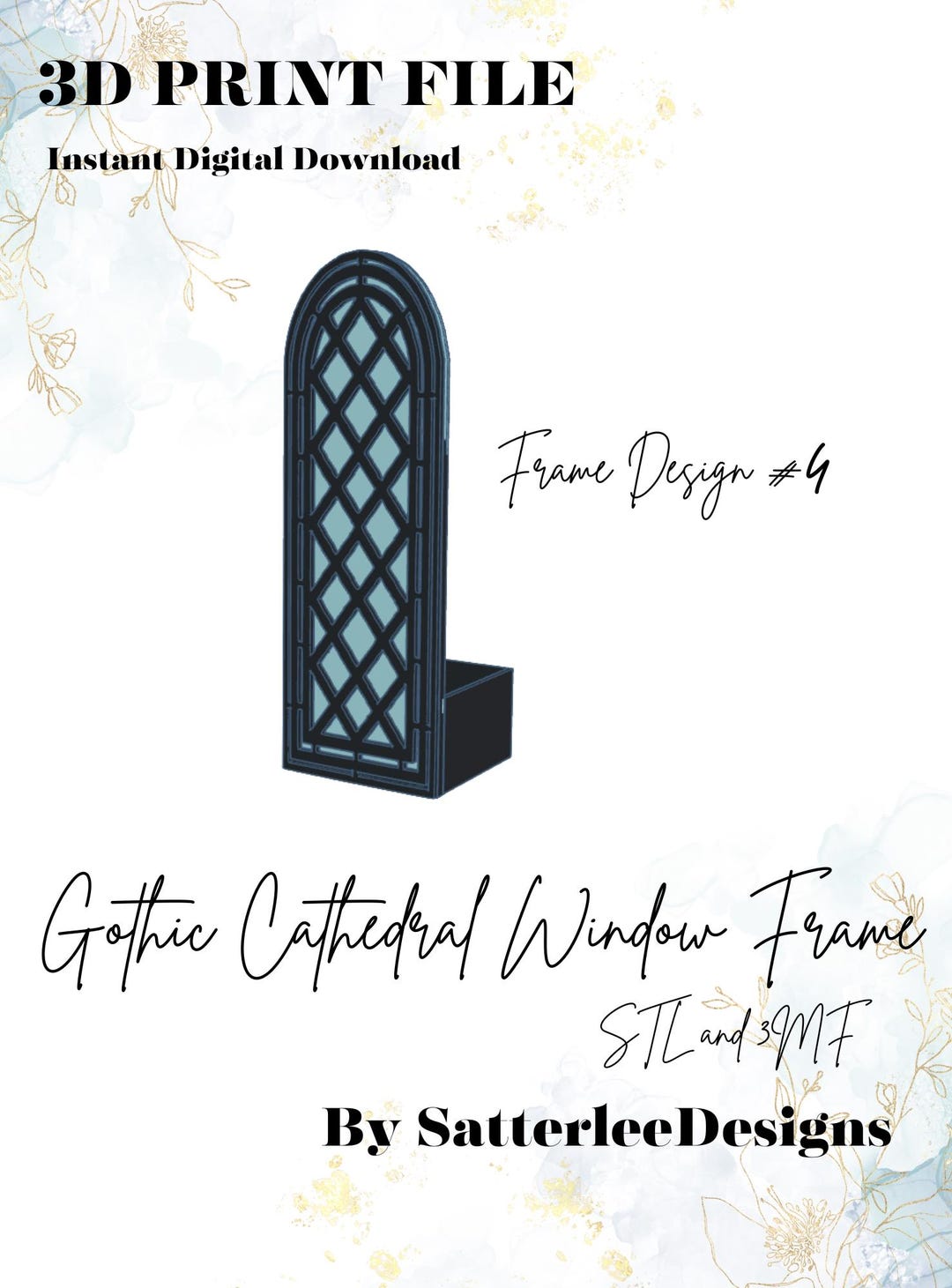 Gothic Cathedral Book Nook STL: 3D Printer Files, Scenic Window ...