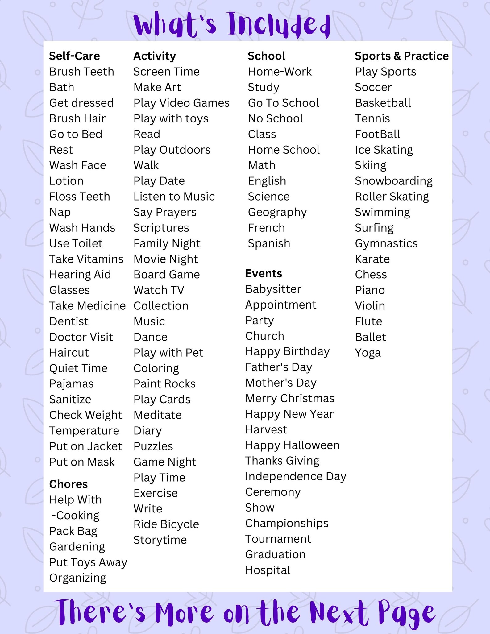 Kid's Activity Cards, Routine Boards or Charts, to Do List, Print ...