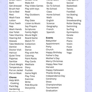 Kid's Activity Cards, Routine Boards or Charts, to Do List, Print ...