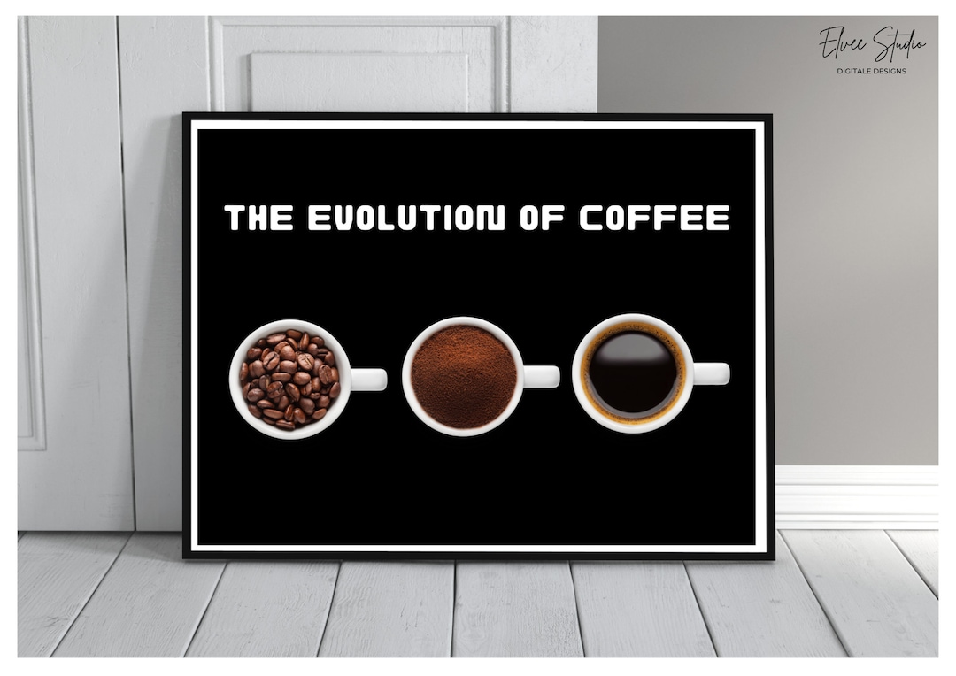 Kaffee Bild the Evolution of Coffee Schwarz Weiss - Etsy