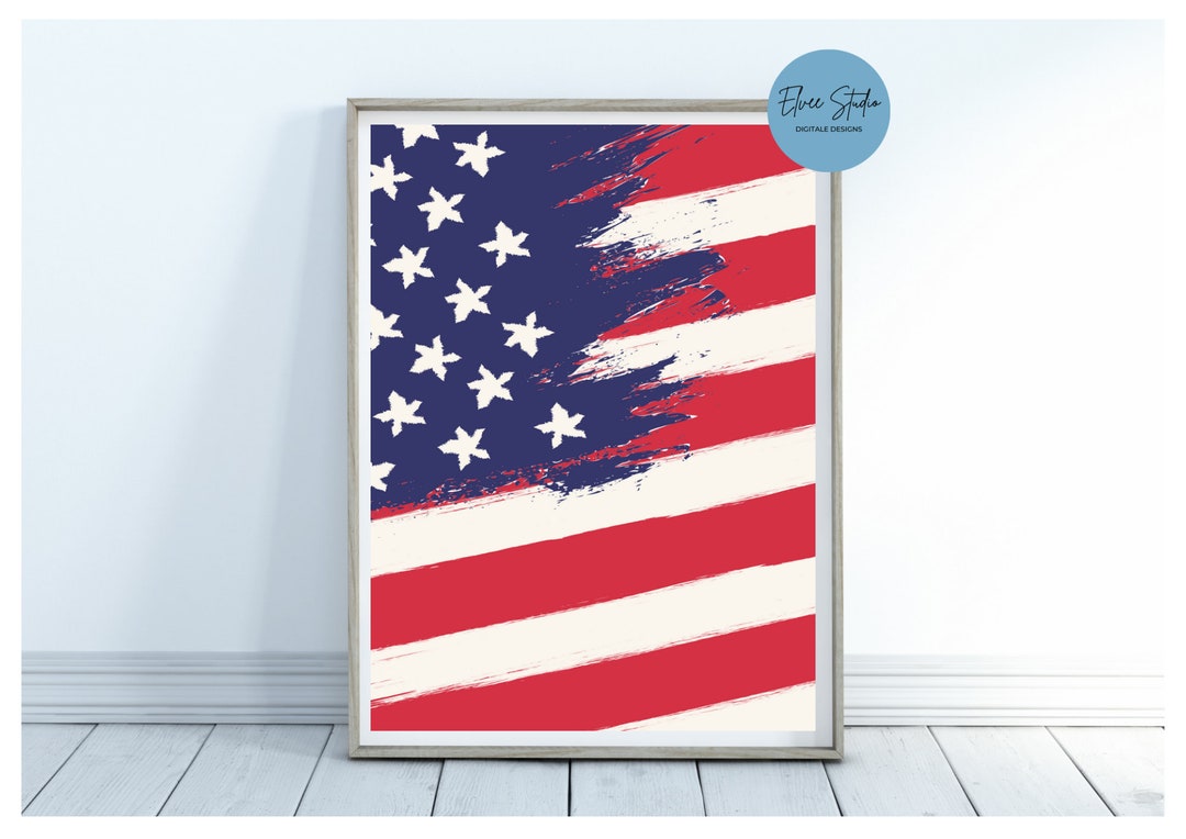 USA Flag Poster, America Flag, Colored - Etsy
