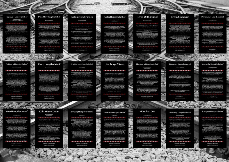 Train Stations Poster Set, Deutsche Bahn, Black and White - Etsy