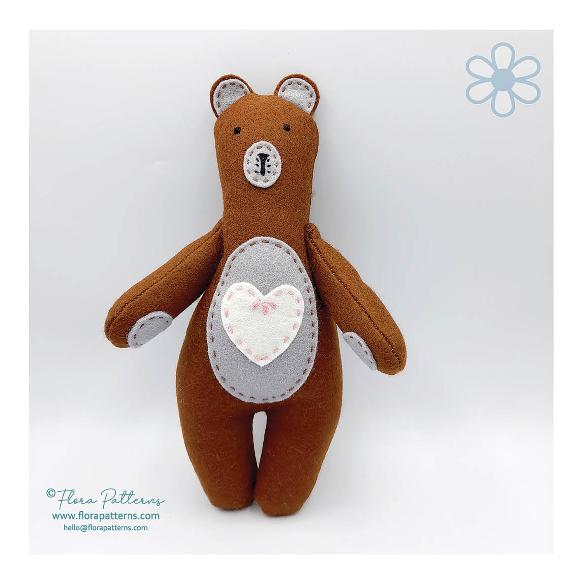 Branok the Brown Bear - Felt Toy Pattern Pdf Downloadable - Etsy