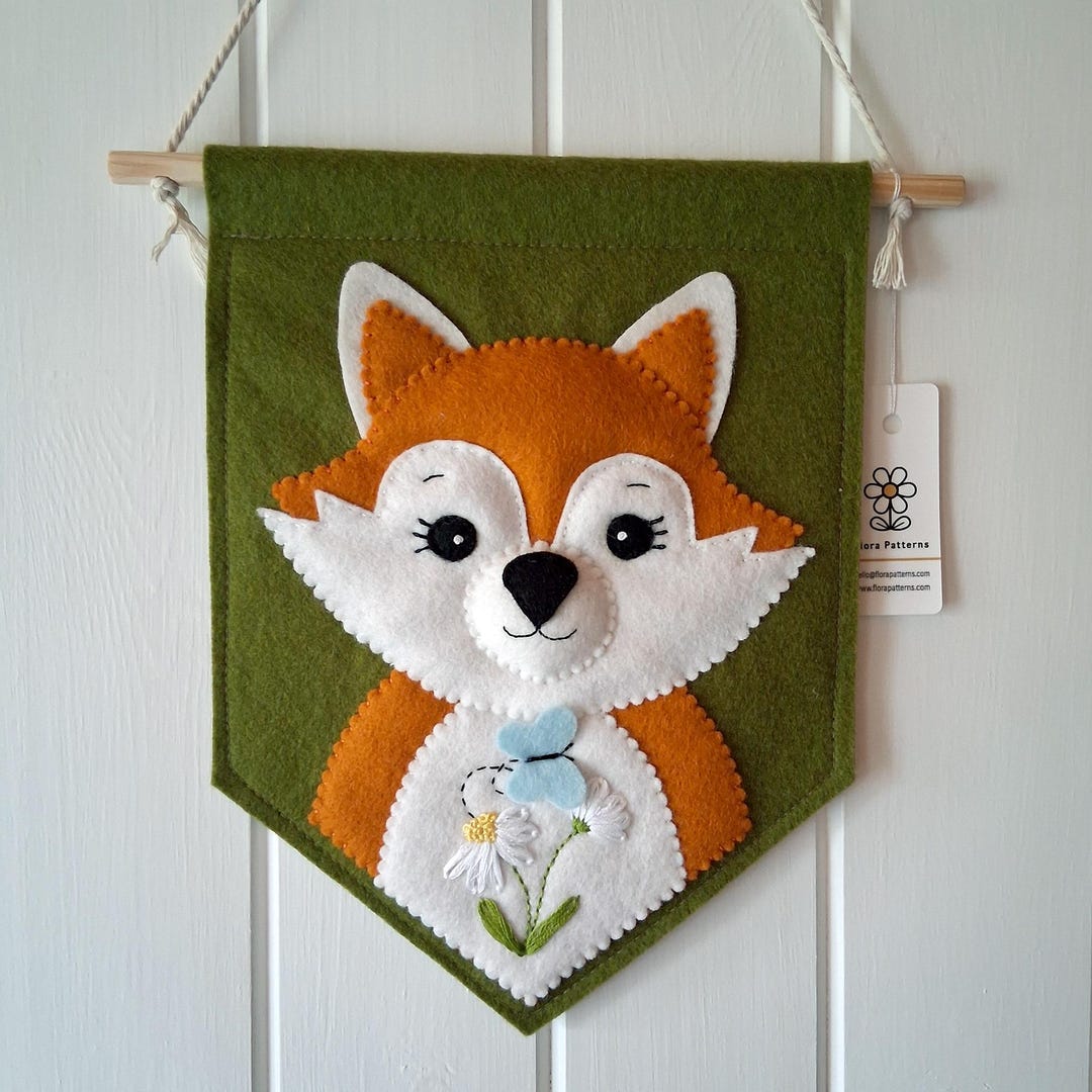 Fox Pennant Flag, Wall Hanging - Etsy UK