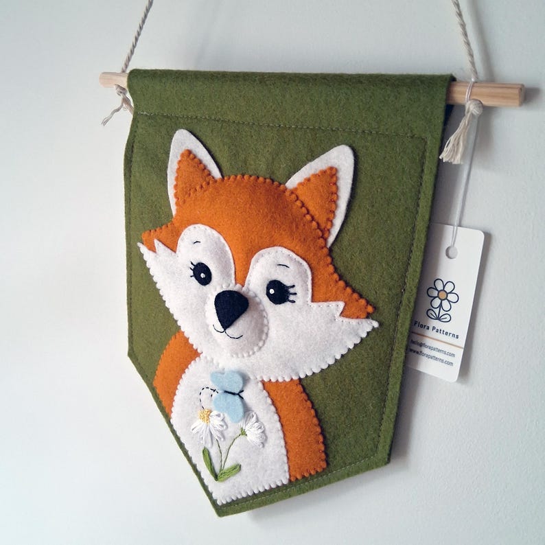 Fox Pennant Flag, Wall Hanging - Etsy UK