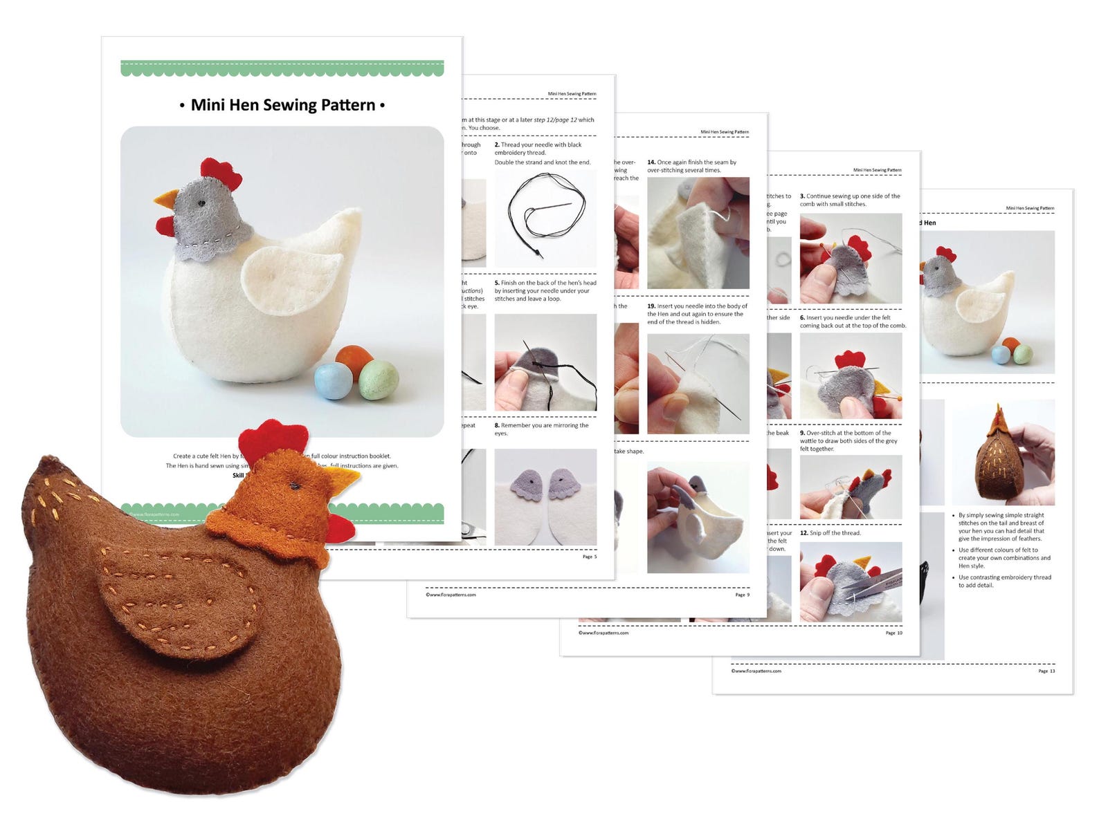 Mini Felt Hen/chicken Sewing Pattern - Etsy