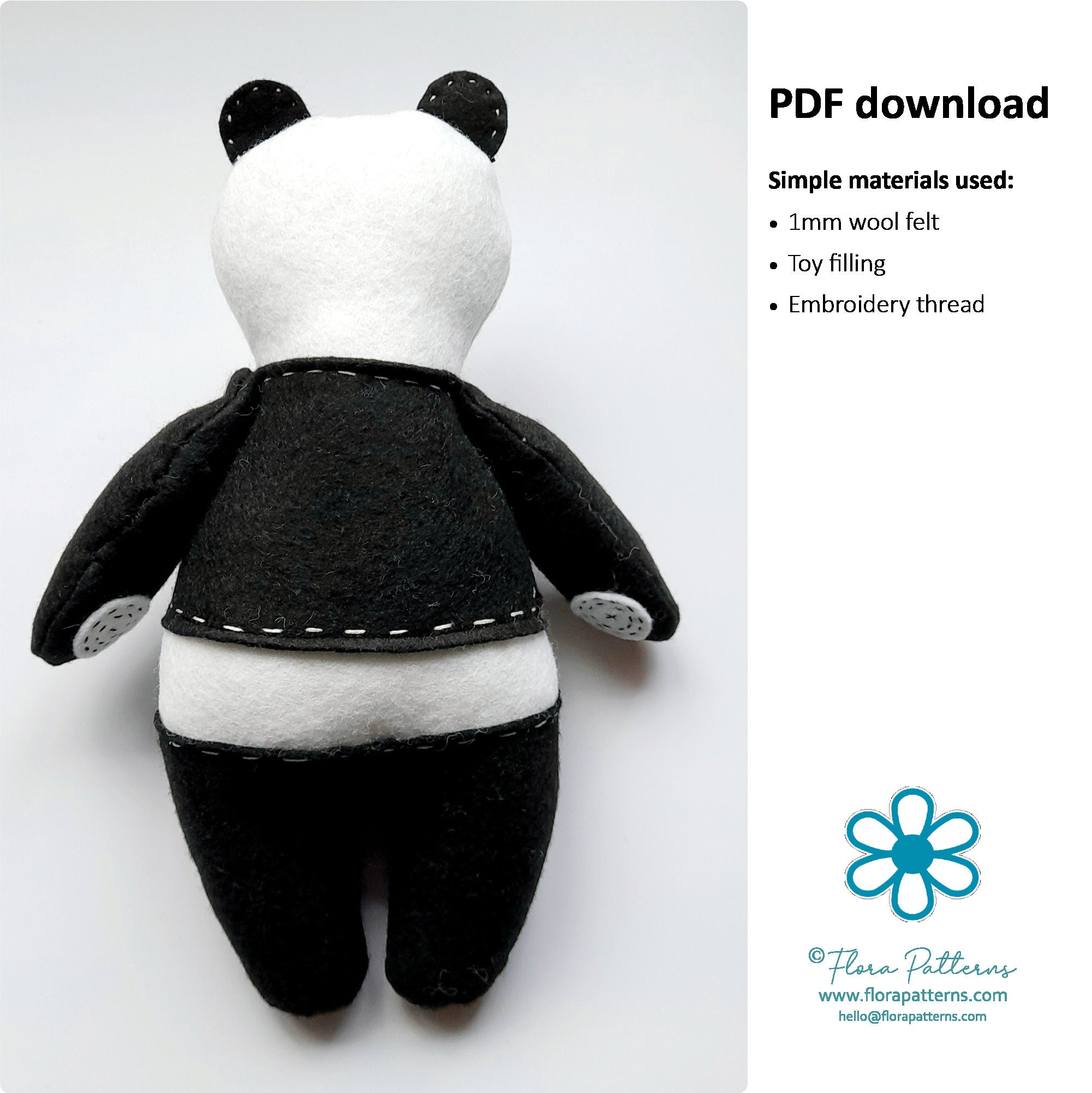 Felt Toy Panda PDF Pattern - Etsy