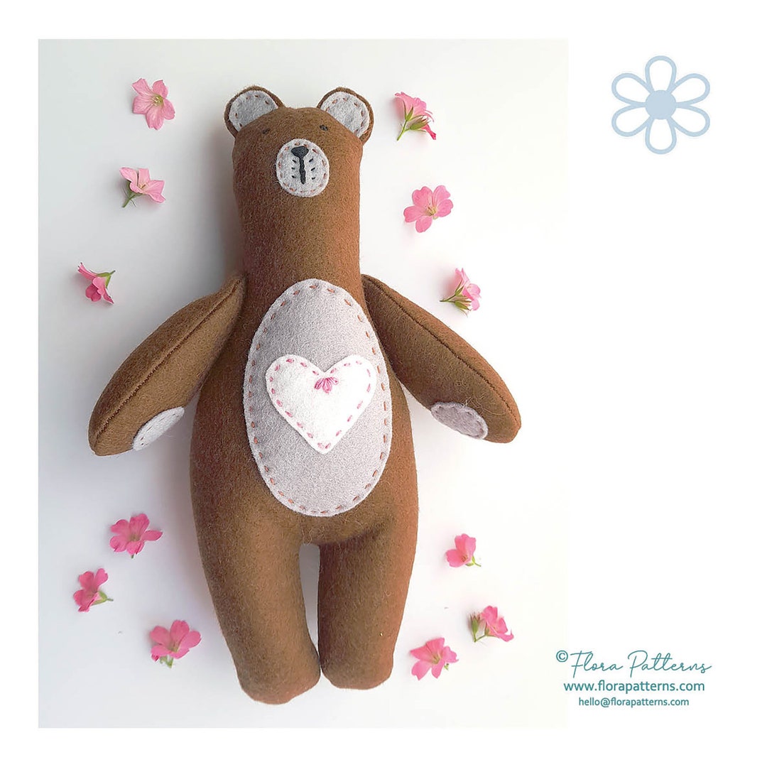 Branok the Brown Bear - Felt Toy Pattern Pdf Downloadable - Etsy
