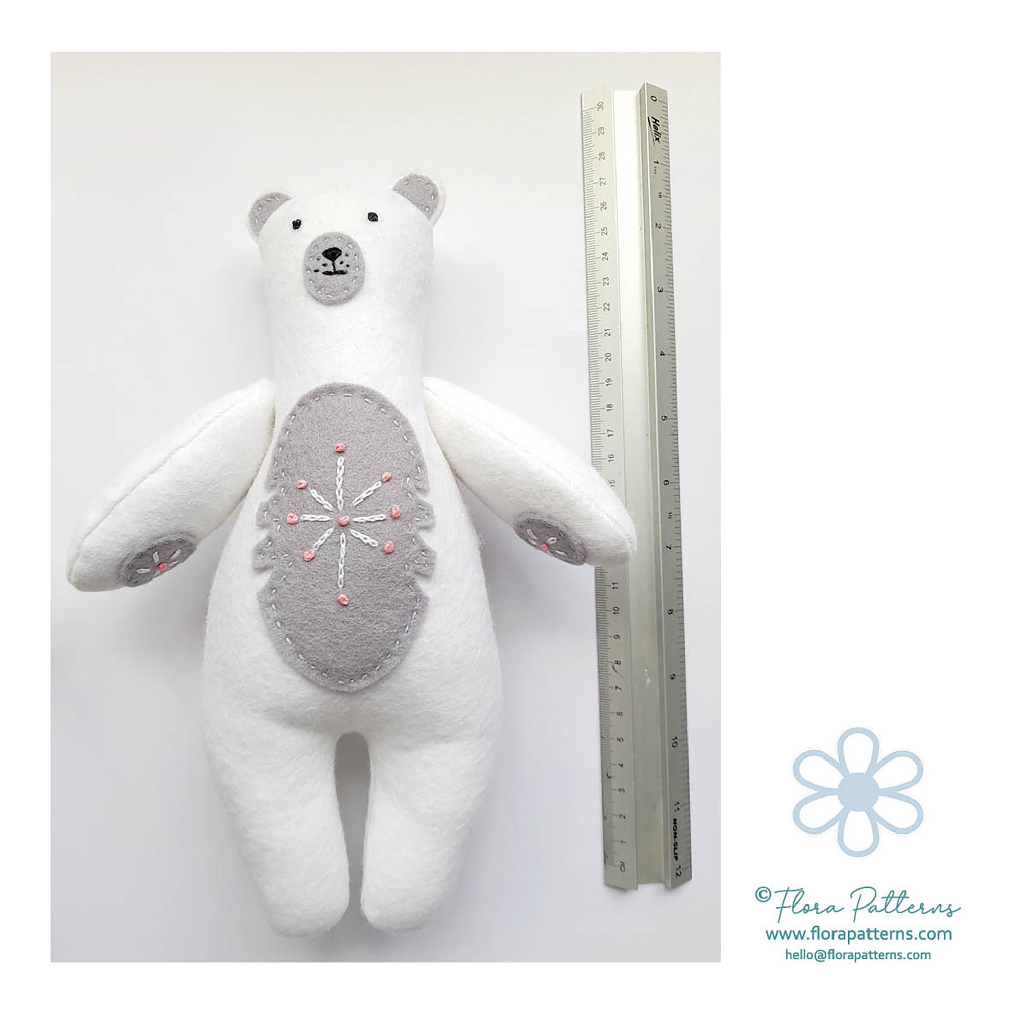 Felt Toy Polar Bear Sewing Pattern - Etsy