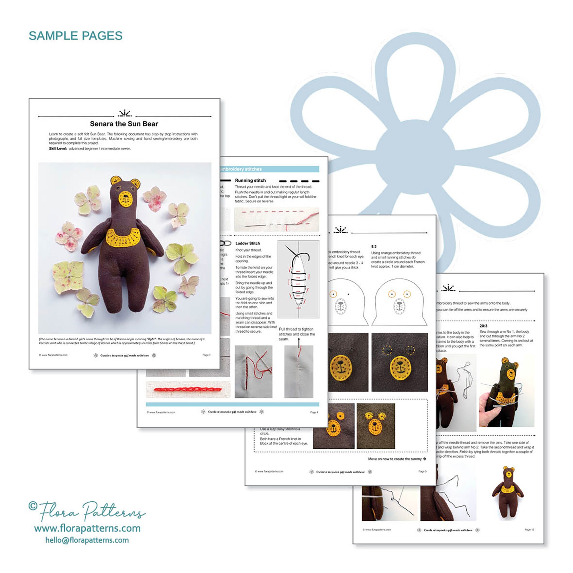 Felt Toy Sun Bear Sewing Pattern - Etsy