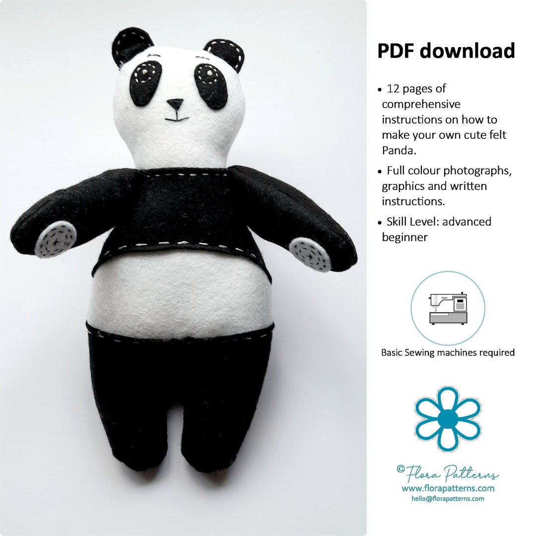Felt Toy Panda PDF Pattern - Etsy