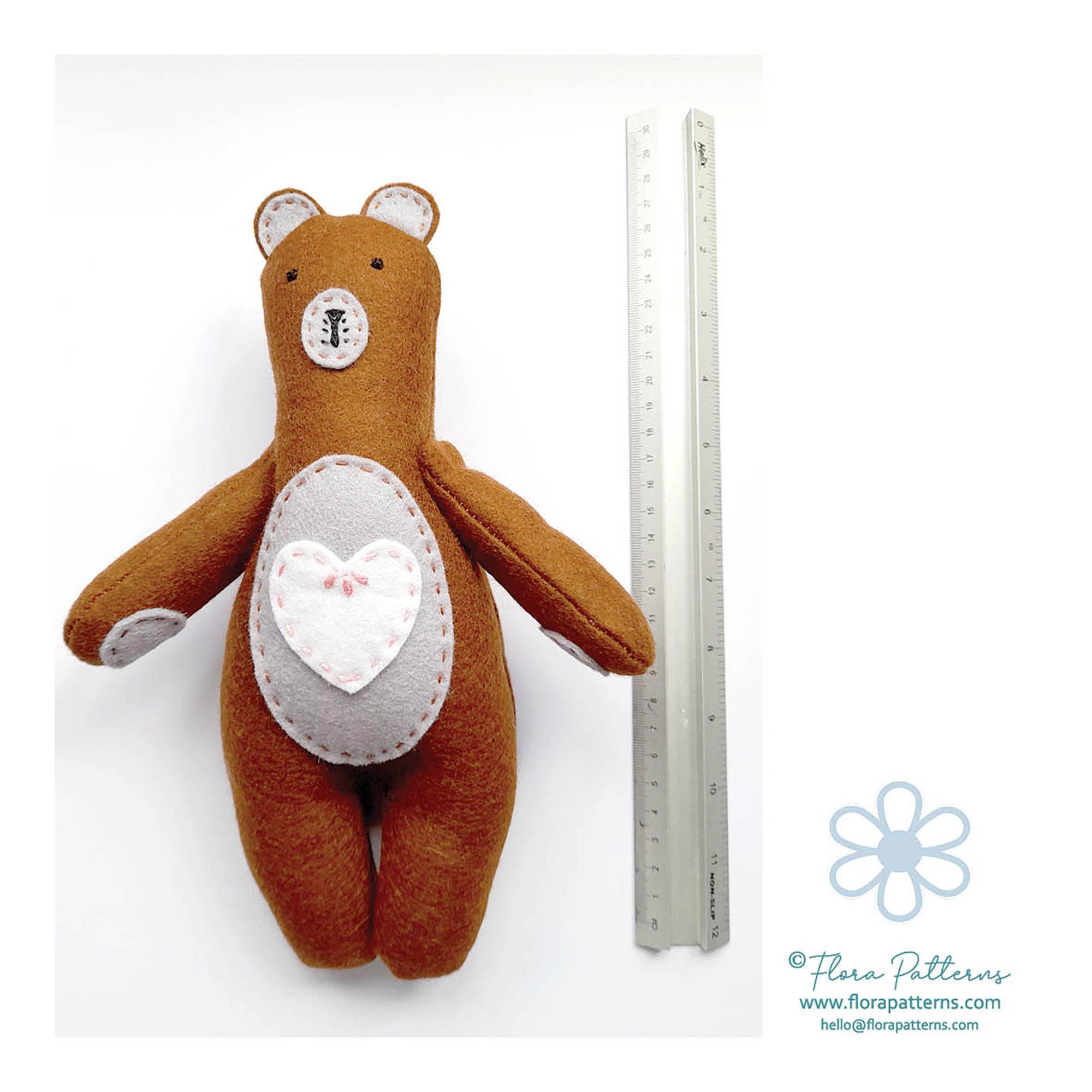 Branok the Brown Bear - Felt Toy Pattern Pdf Downloadable - Etsy