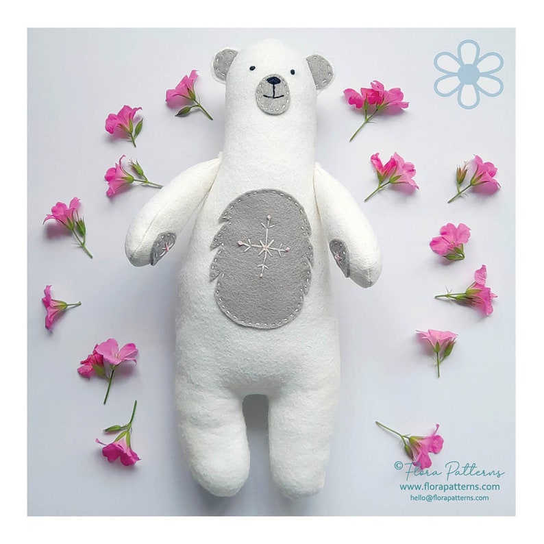 Felt Toy Polar Bear Sewing Pattern - Etsy