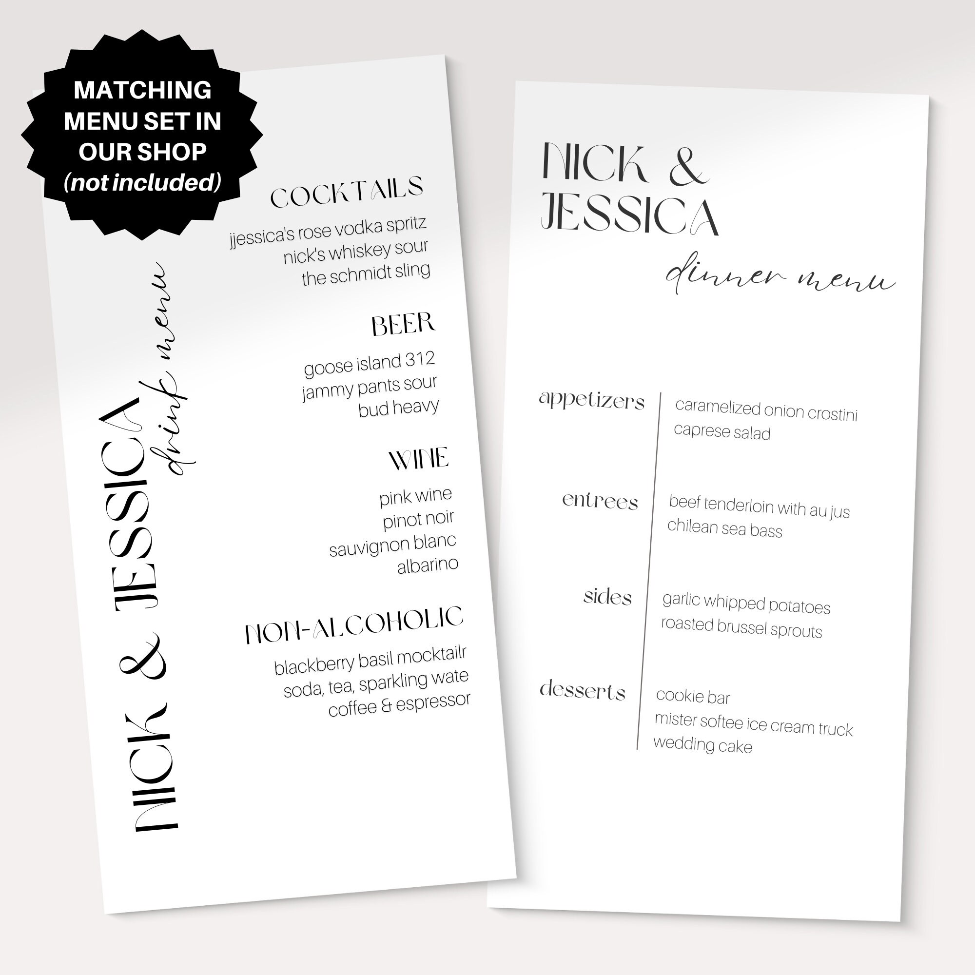 Template: Customizable Fun Retro Chic Name Card Place Card Template for ...