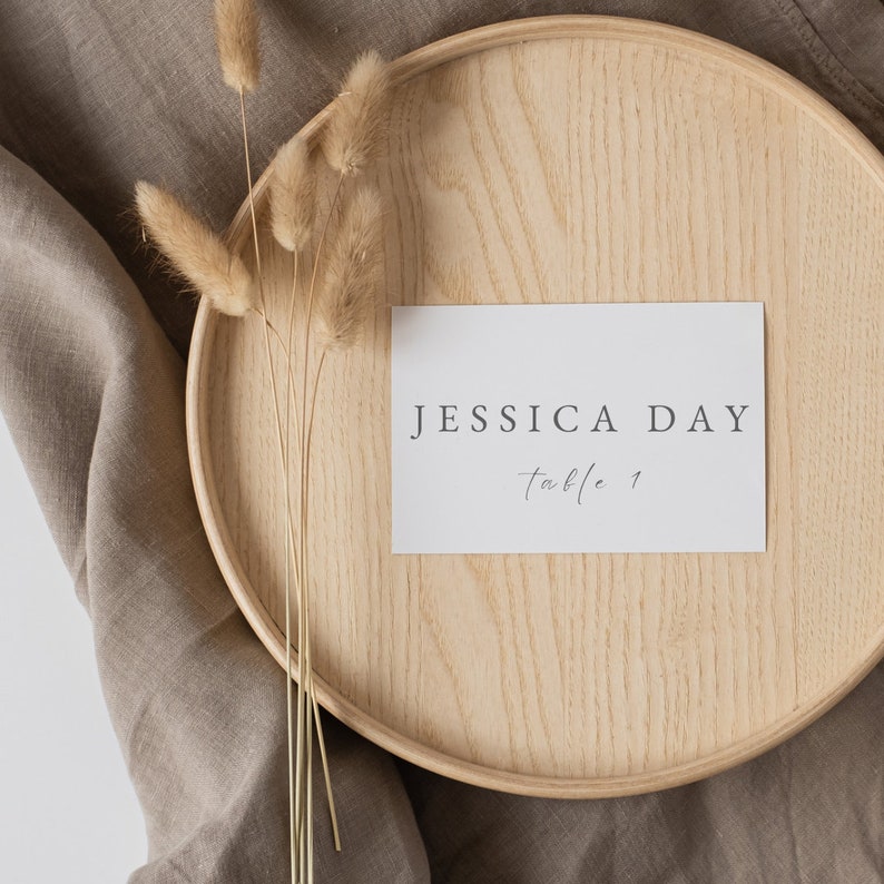 Template: Customizable Timeless & Chic Name Card Template for Weddings ...
