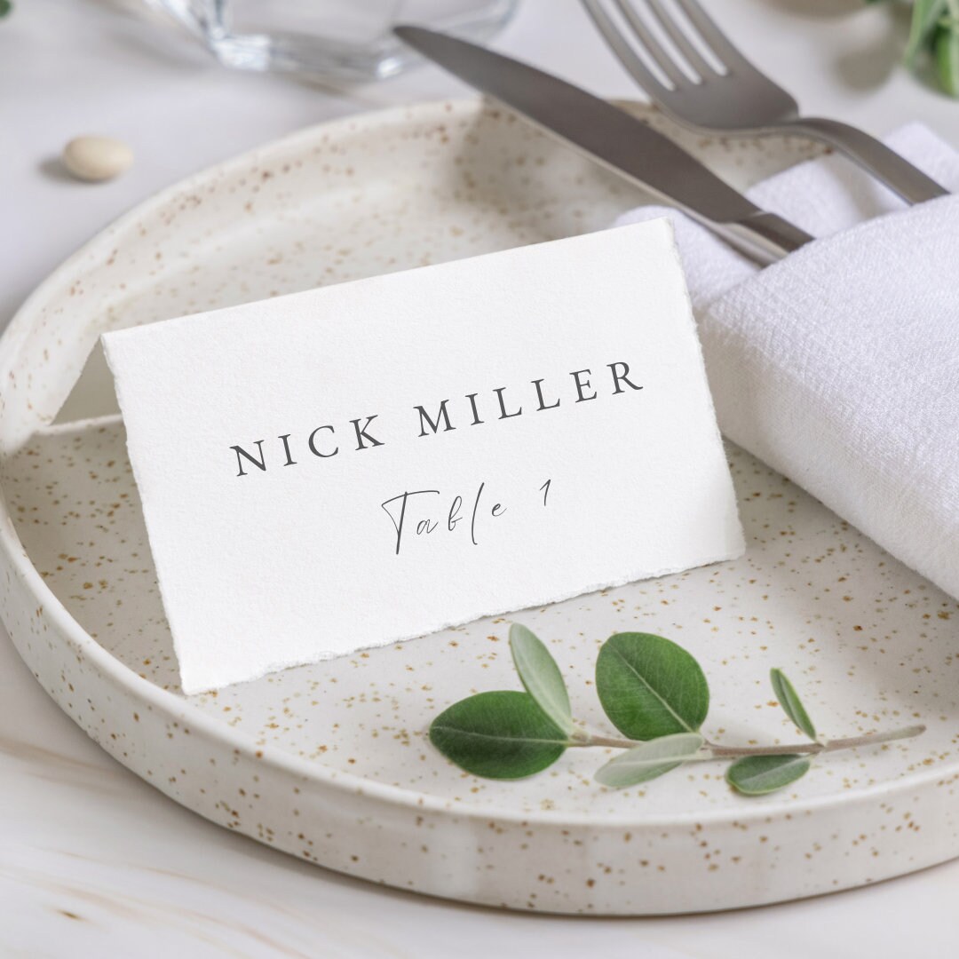 Template: Customizable Timeless & Chic Name Card Template for Weddings ...