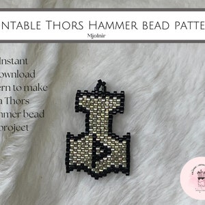 Mjolnir Earring Brick Stitch Pattern, Instant Download PDF Pattern ...