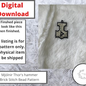 Mjolnir Earring Brick Stitch Pattern Instant Download PDF - Etsy