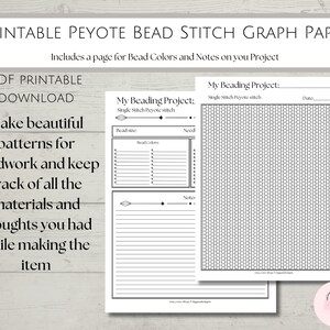 Beading Journal Paper, Printable Peyote Bead Graph Paper, Instant ...