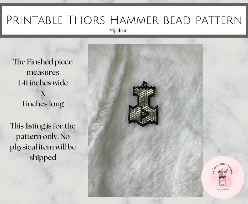 Mjolnir Earring Brick Stitch Pattern, Instant Download PDF Pattern ...