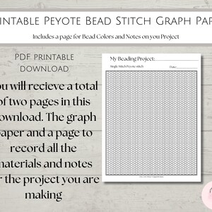 Beading Journal Paper, Printable Peyote Bead Graph Paper, Instant ...