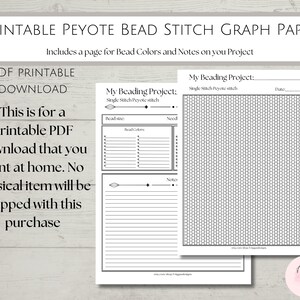 Beading Journal Paper, Printable Peyote Bead Graph Paper, Instant ...