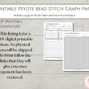 Beading Journal Paper, Printable Peyote Bead Graph Paper, Instant ...