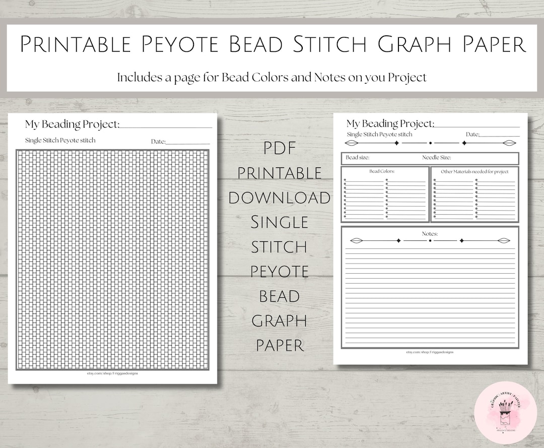 Beading Journal Paper, Printable Peyote Bead Graph Paper, Instant ...