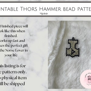 Mjolnir Earring Brick Stitch Pattern, Instant Download PDF Pattern ...