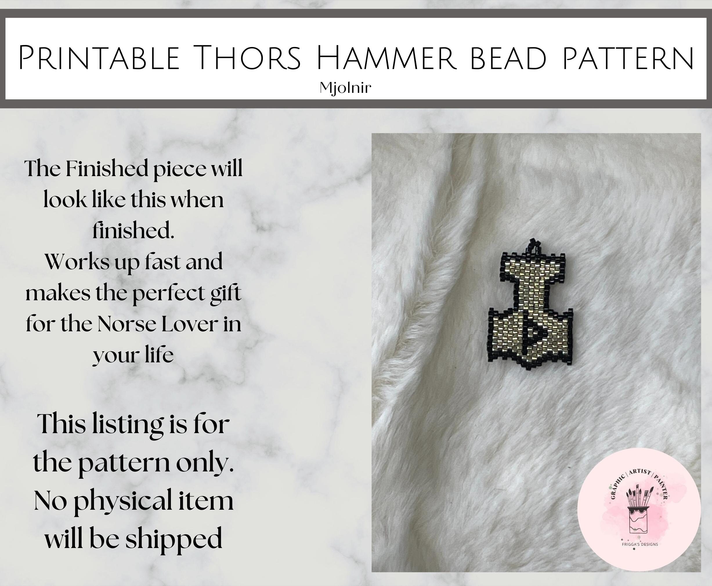 Mjolnir Earring Brick Stitch Pattern, Instant Download PDF Pattern ...