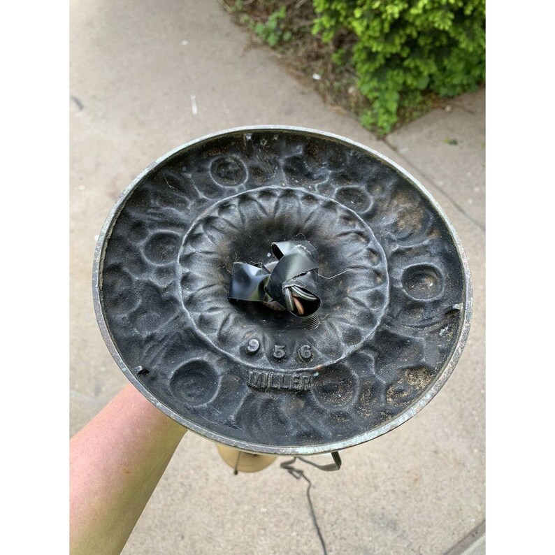 Antique 1920s Miller 956 Art Nouveau Red Slag Slag Glass Lamp & Base ...