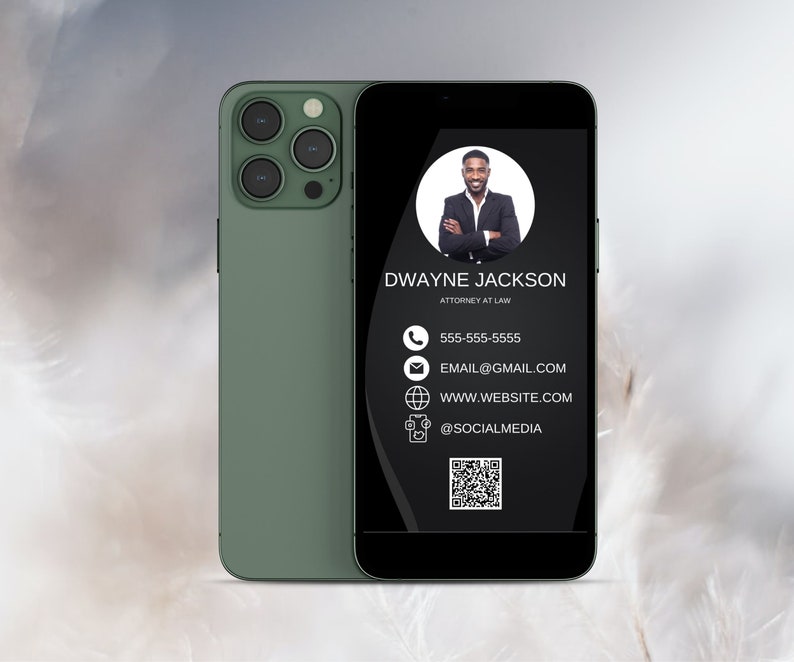 Virtual Business Card Template, Digital Card, Canva Template, Business ...