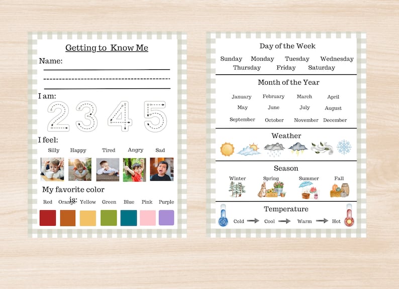 Circle Time Worksheets - Etsy