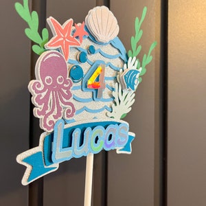 Under the Sea Birthday Cake Topper | Personalised Custom Cake Topper ...