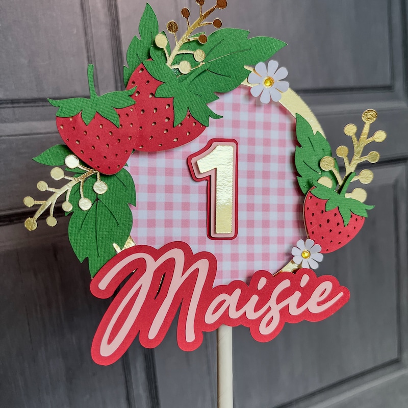 Strawberry Shortcake 1st Birthday Cake Topper - Etsy