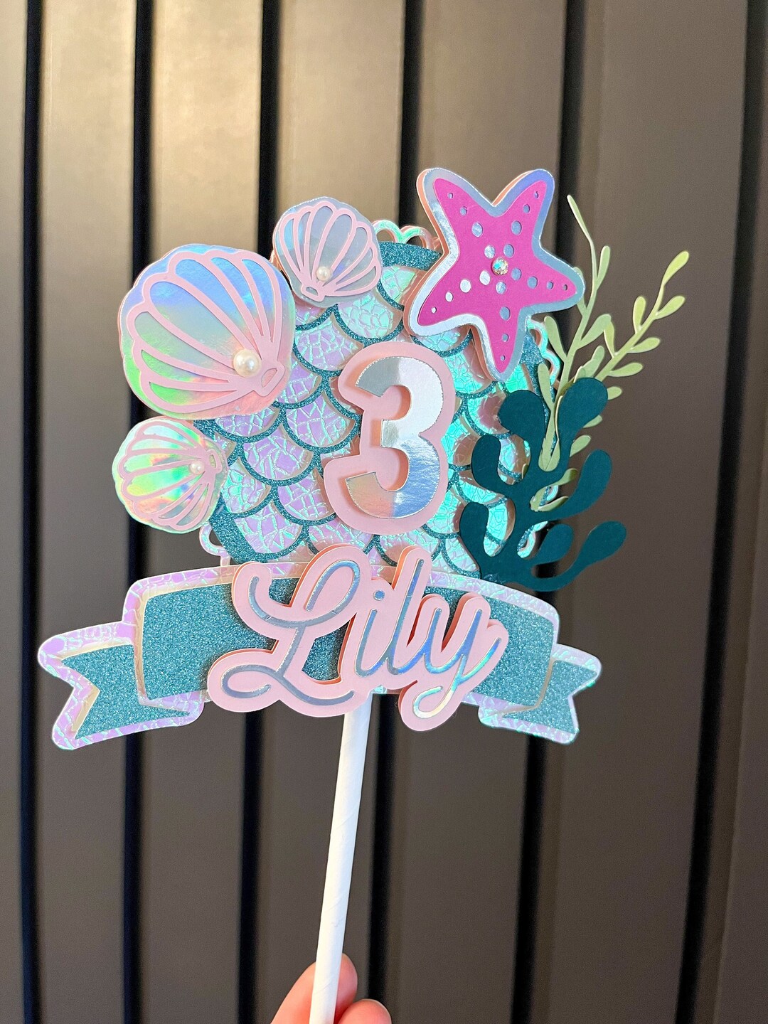 Mermaid Cake Topper | 3d Personalised Birthday Custom Cake Topper ...