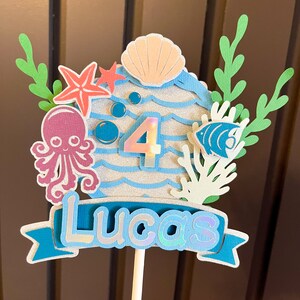 Under the Sea Birthday Cake Topper | Personalised Custom Cake Topper ...