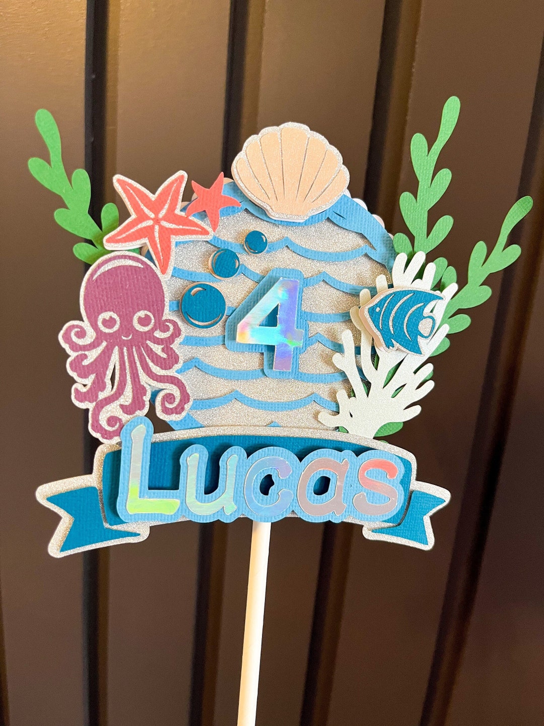 Under the Sea Birthday Cake Topper | Personalised Custom Cake Topper ...