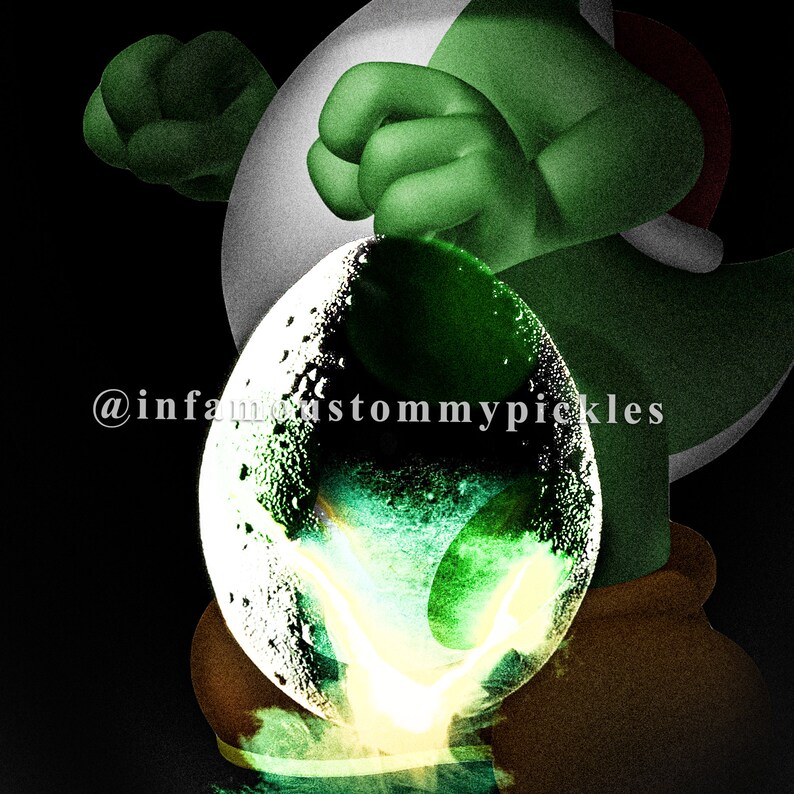 Yoshi X Alien Mashup print - Etsy