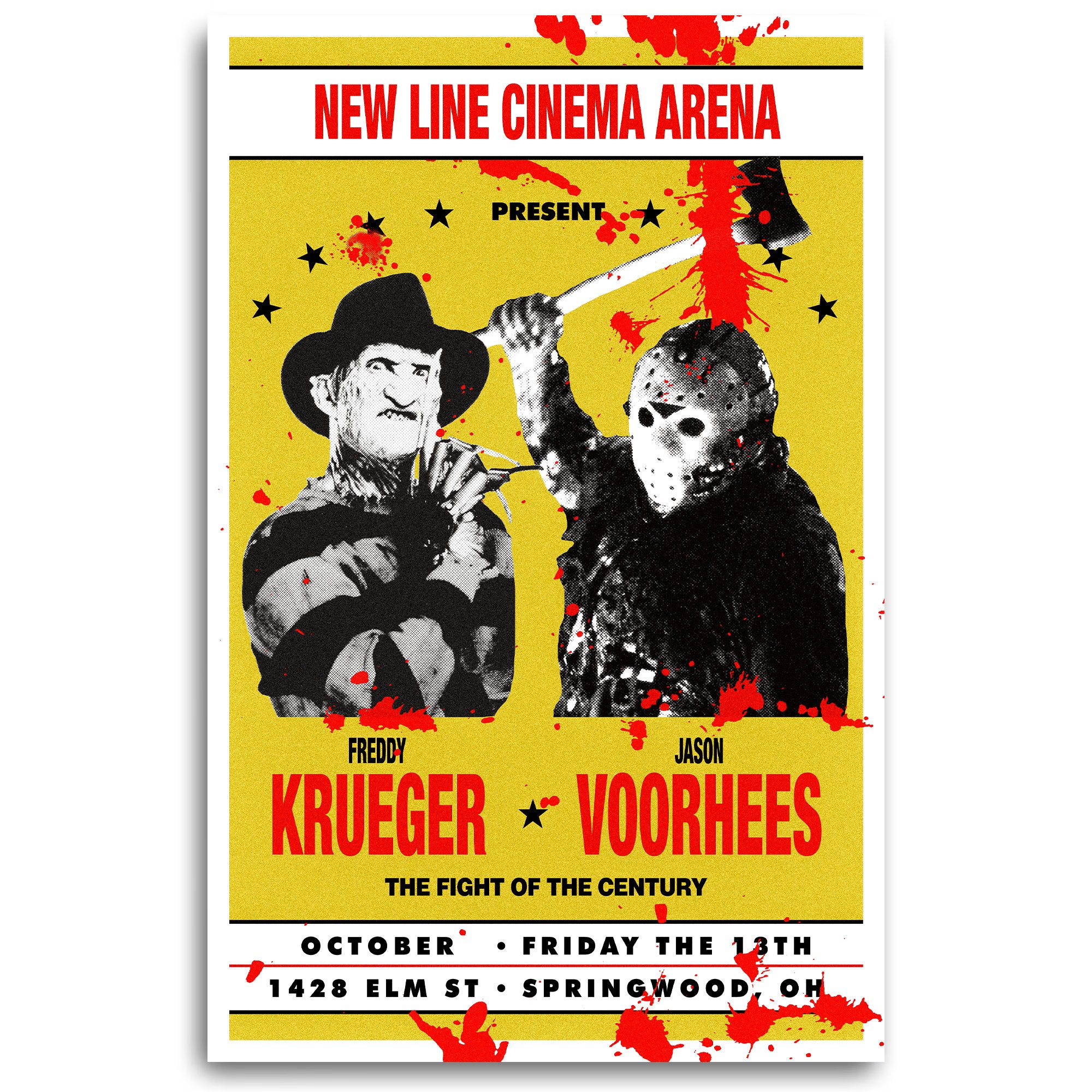 Freddy VS Jason Vintage Boxing Poster (print) - Etsy