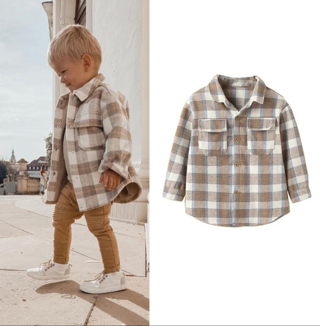 Baby Boy Shacket, Flannel Jacket, Toddler Winter Coat, Toddler Jacket ...